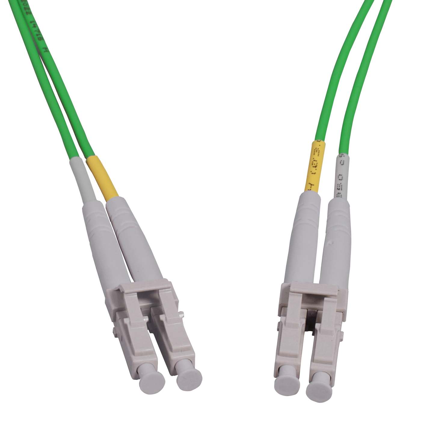 2 m LC to LC UPC Fiber Cable, 2 mm, Duplex, OFNR, OM5 MM, Lime Green