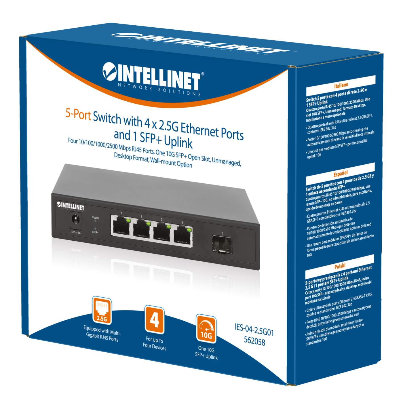 5-Port Switch w/ 4 x 2.5G Ethernet Ports & 1 SFP+ Uplink