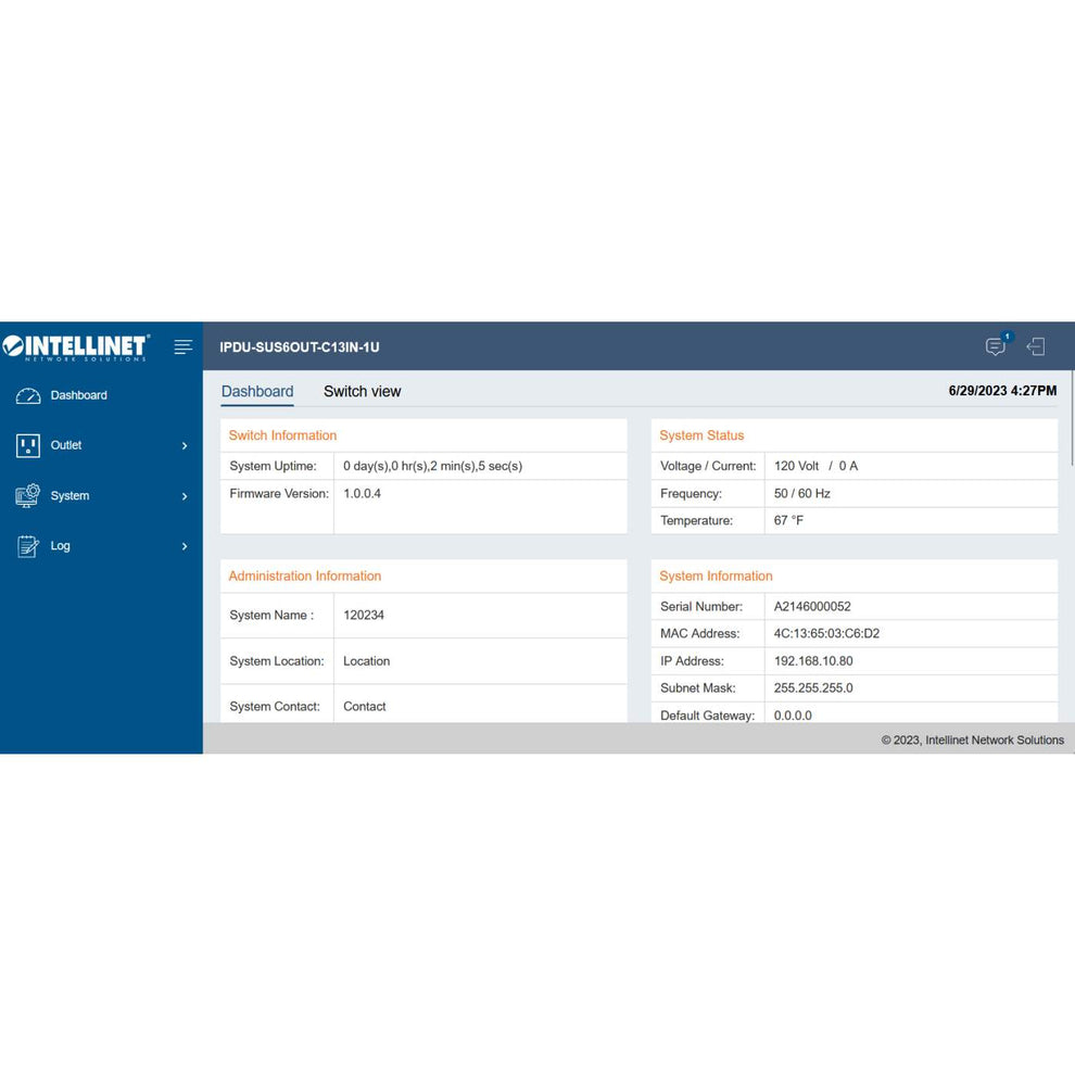6-Outlet 19" Rackmount Managed Metered Power Distribution Unit | TAA