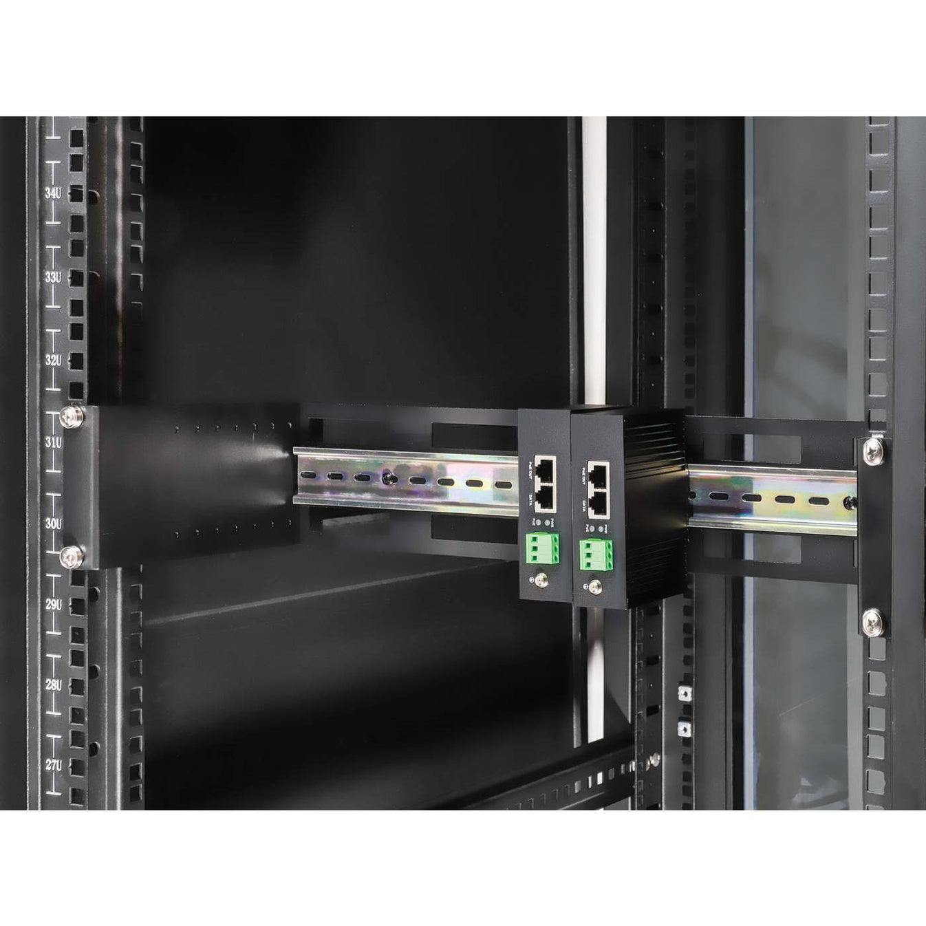 Adjustable 19" Rackmount DIN Rail Kit, 2U 716345