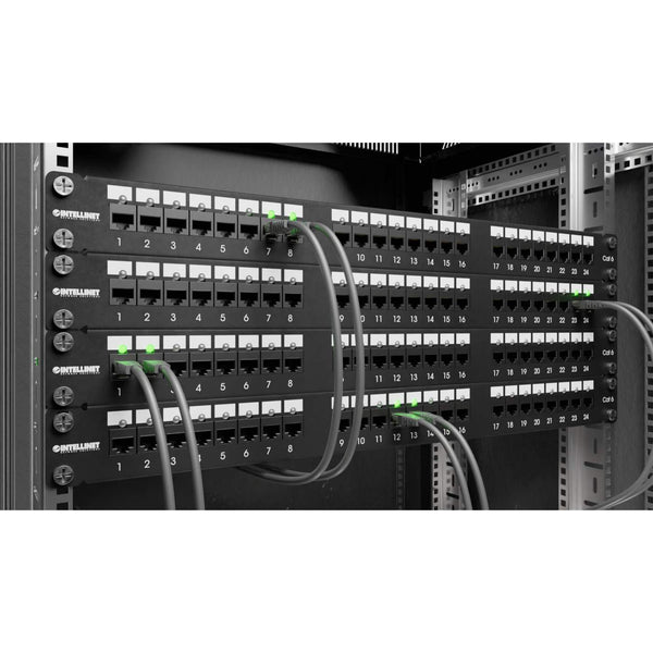 Port Identifier Cat6 24-Port Patch Panel w/ LEDs, 1U