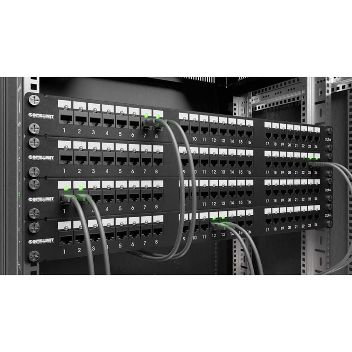 Port Identifier Cat6 24-Port Patch Panel w/ LEDs, 1U