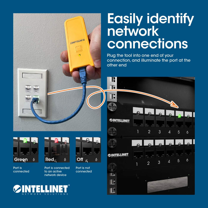 Port Identifier Cat6 24-Port Patch Panel w/ LEDs, 1U