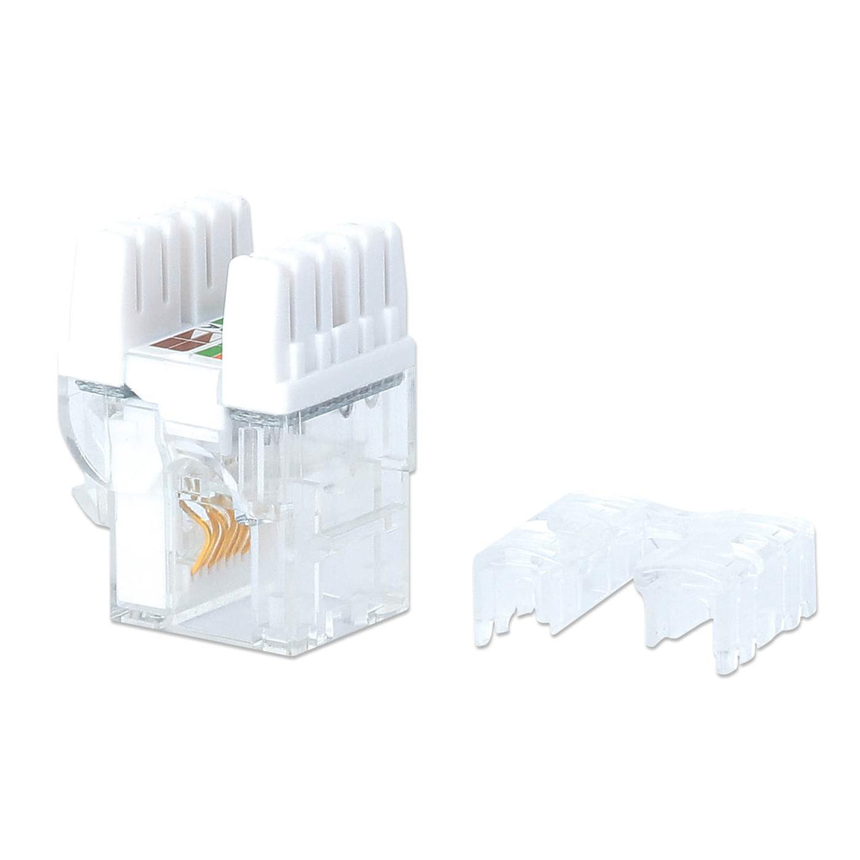 Port Identifier Cat6 Punch-Down Keystone Jack w/ LED, Transparent, 25-Pack