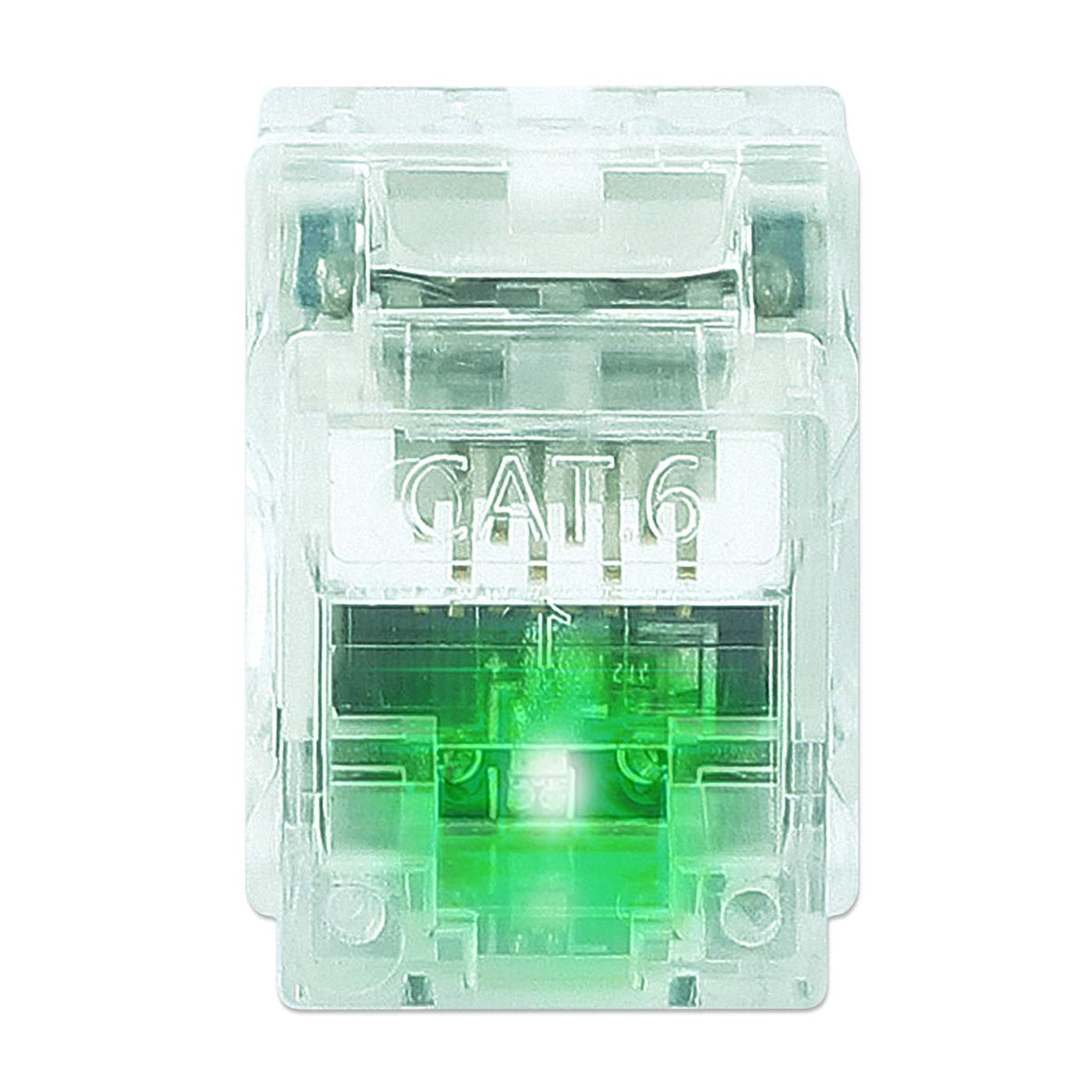 Port Identifier Cat6 Punch-Down Keystone Jack w/ LED, Transparent, 25-Pack