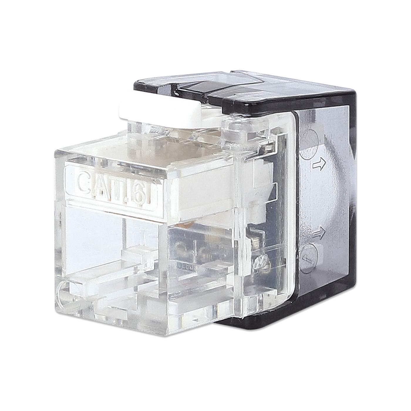 Port Identifier Cat6 Toolless Keystone Jack w/ LED, Transparent, 25-Pack