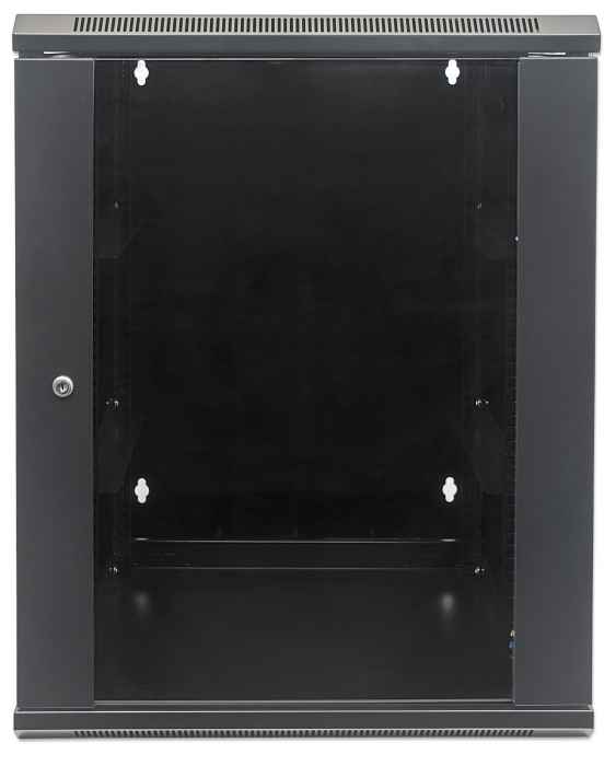 19" Double Section Wallmount Cabinet, 15U, 550 mm (21.7 in.) Depth, Black
