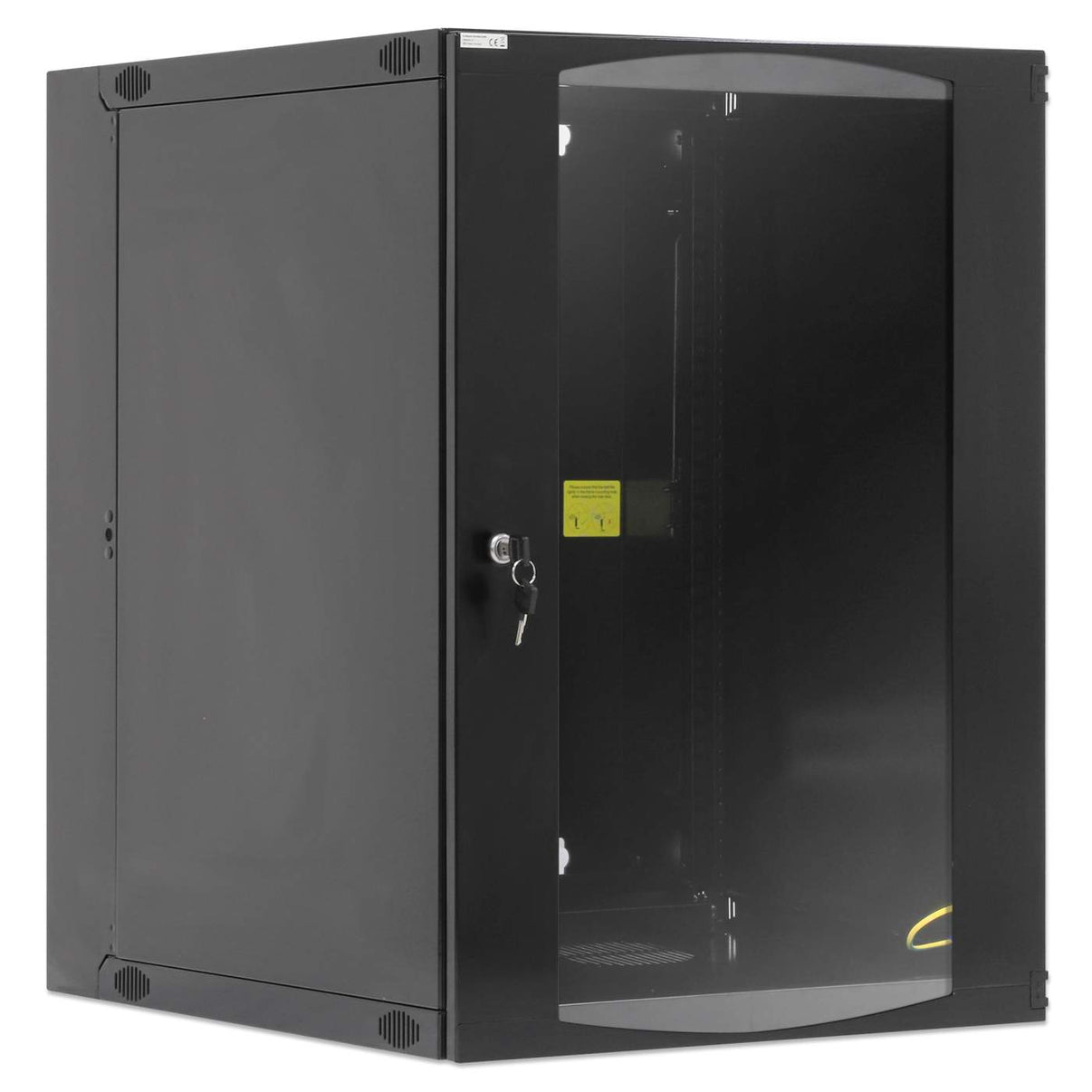 19" Double Section Wallmount Cabinet, 15U, 600 mm (23.6 in.) Depth, Black