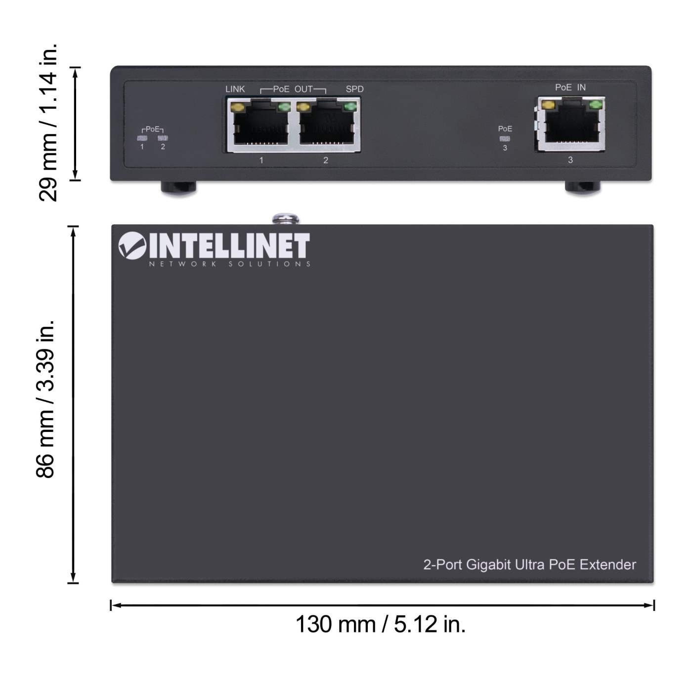 Intellinet 2-Port GbE Ultra PoE Extender (561600)