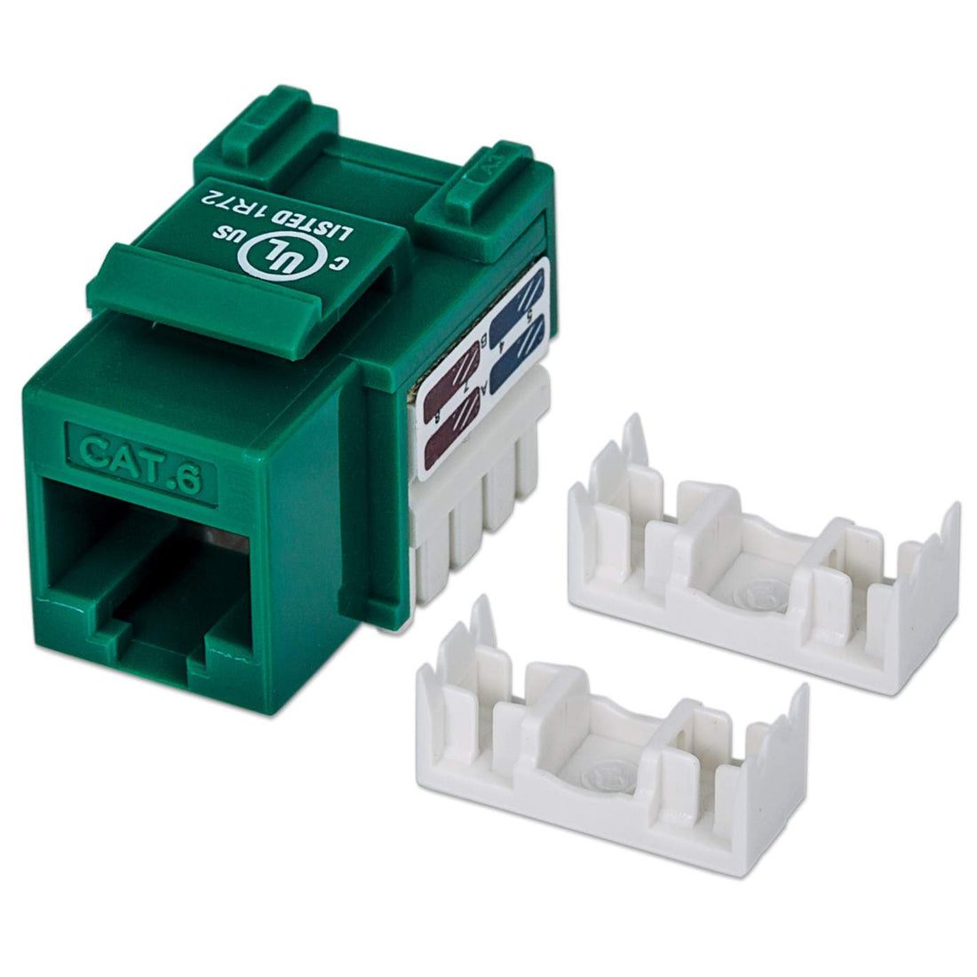 Cat6 Punch-Down Keystone Jack, Green 210638