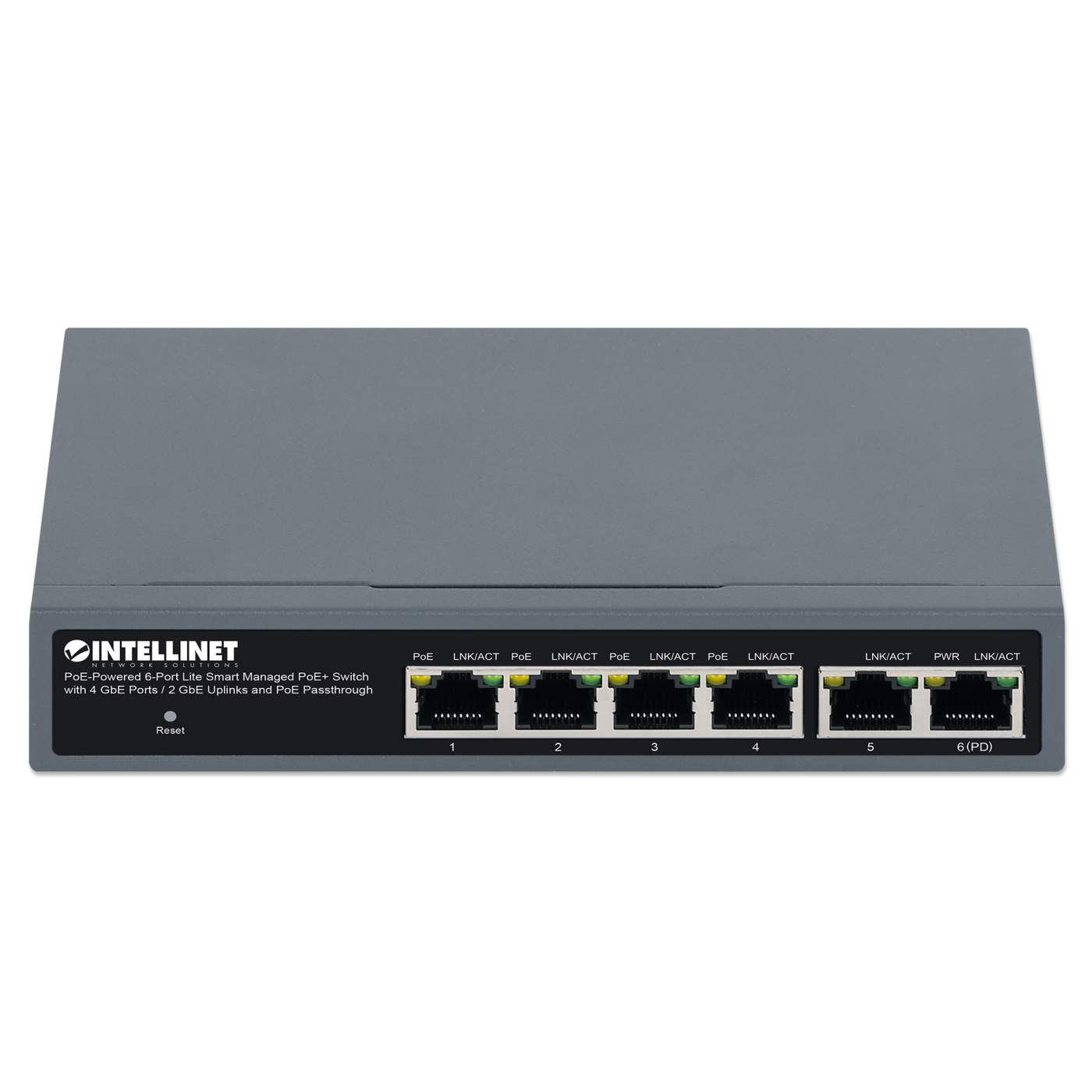 PoE-Powered 6-Port Lite Smart Managed PoE+ Switch w/ 4 GbE Ports / 2 ...